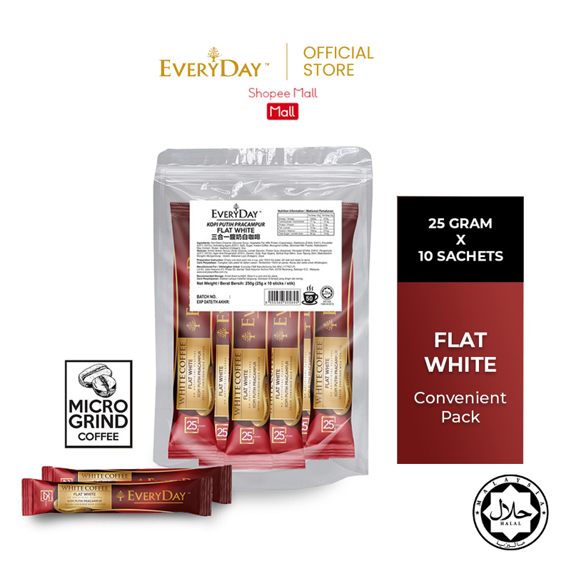EVERYDAY Flat White Coffee Convenient Pack (25g x 10 Sachets) [Exp 2027 ...