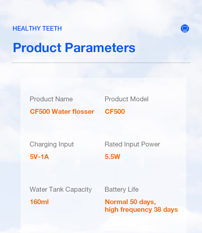 Airuidu CF500 Electric Water Flosser With 4 Head 160ML Water Floss ...