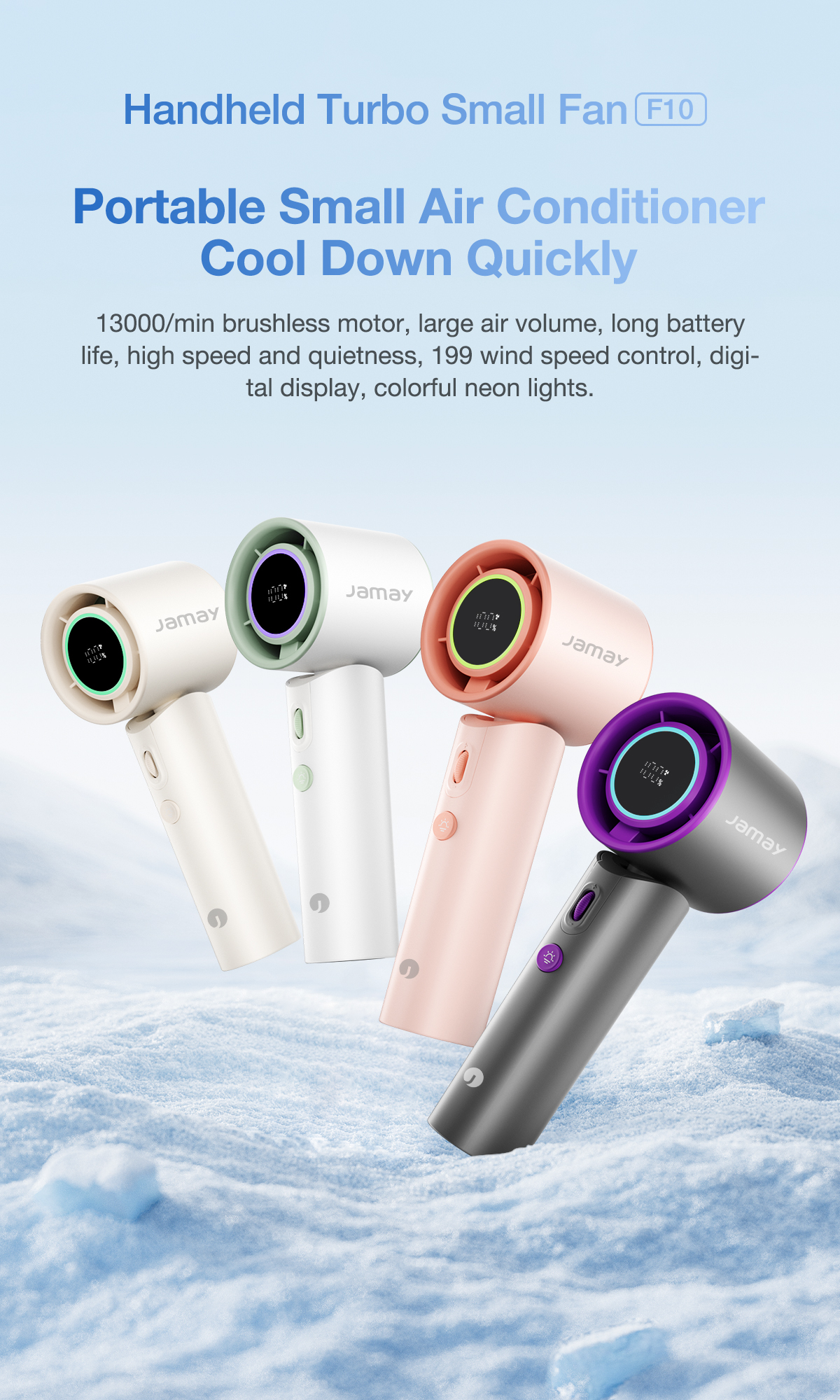 JAMAY Portable Handheld Turbo Fan High Speed kipas mini fan cooler 199 ...