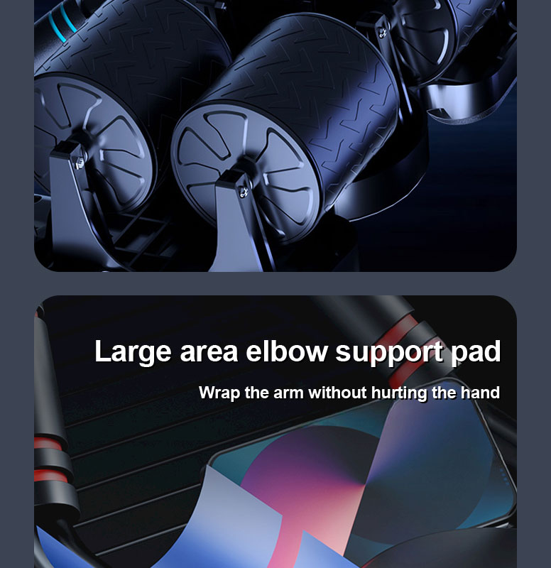 AB Wheel Roller Sokongan Siku Pro Auto-Rebound Plank Core Trainer Alat ...