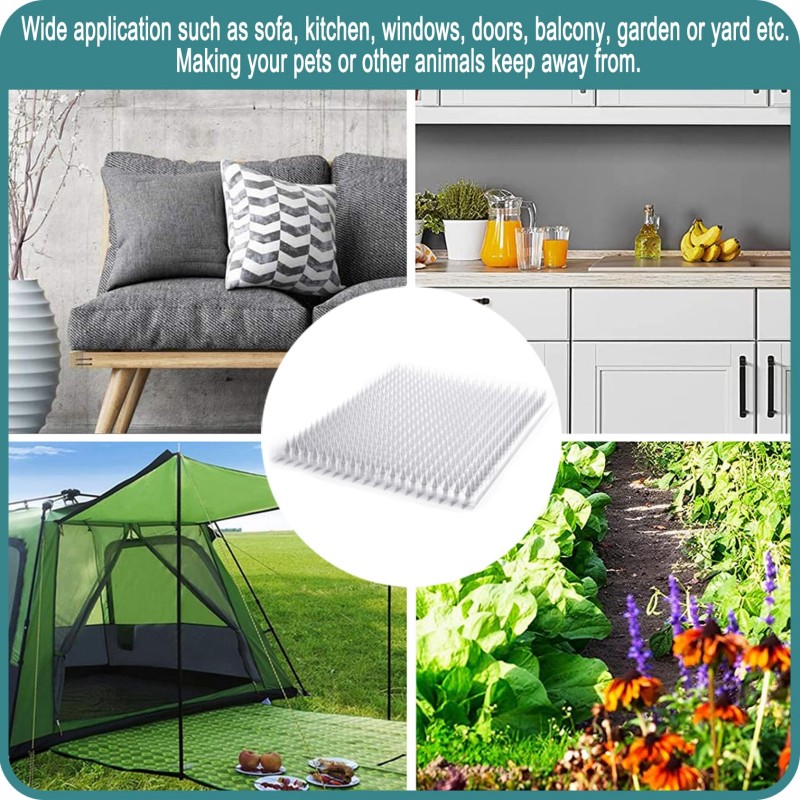 6PC Anti-Cat Thorn Mat Outdoor Indoor Plastic Mats with Spikes Cat ...