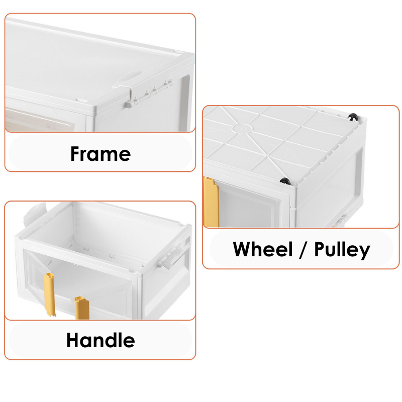 Stackable Two Door Storage Box Foldable Storage Cabinet Rack Plastic ...
