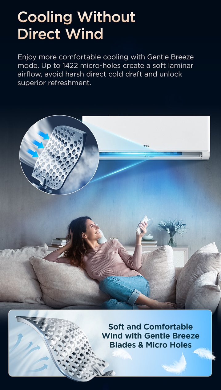 [SEDA] TCL 1.0HP Inverter Aircon GentleCool Pro Series with T-AI Energy ...