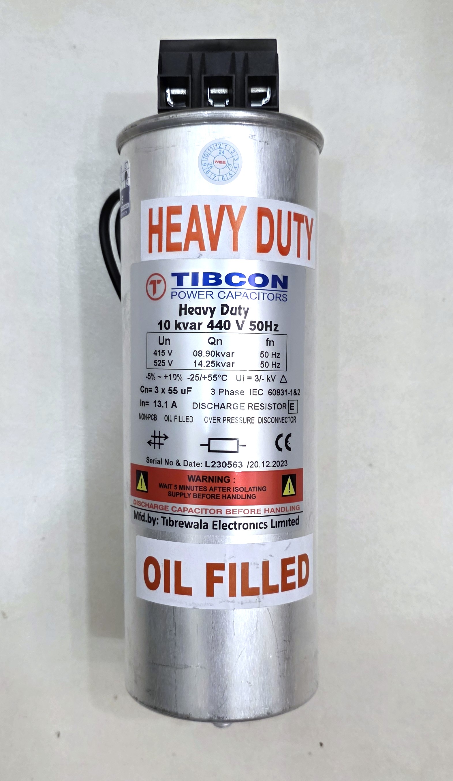 Tibcon Power Factor Correction Capacitor Bank 440V 3Phase Oil Type ...