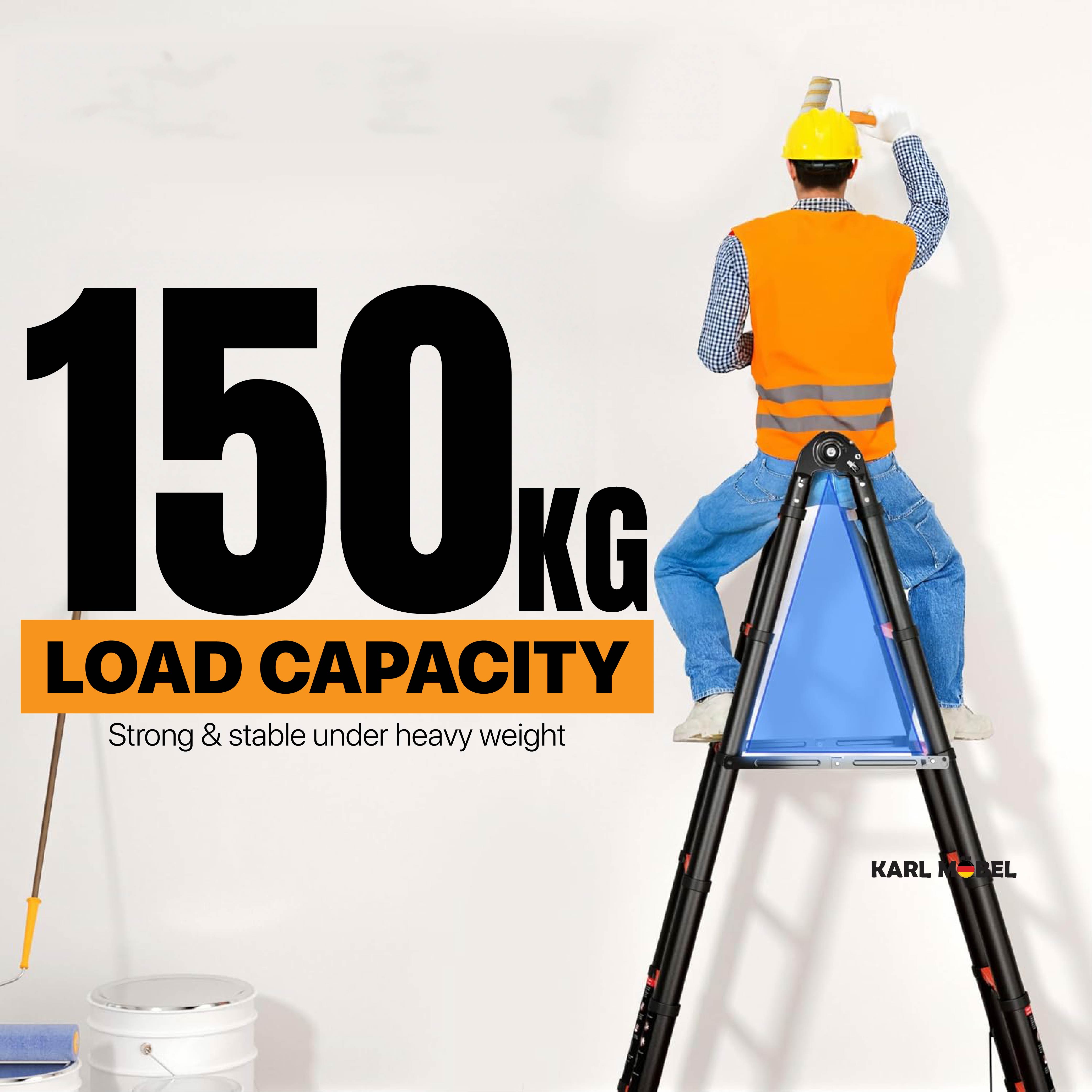 Tangga Lipat Ladder Heavy Duty Telescopic Foldable Ladder Double Sided ...