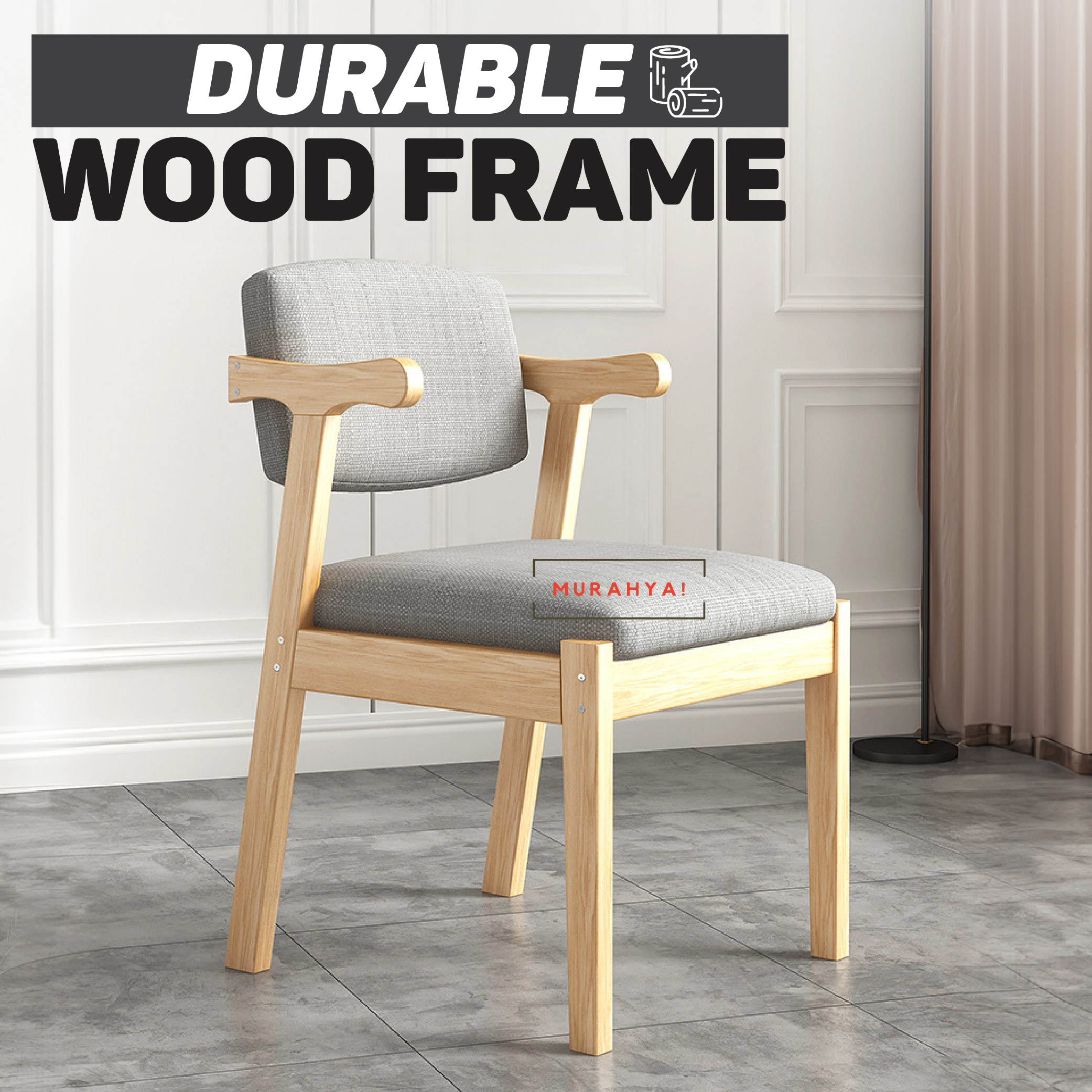 Dining Chair Kerusi Makan Modern Cushion Armchair Heavy Duty Solid Back ...