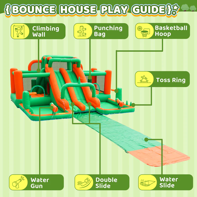 Spot goods Large inflatable slide castle swimming pool outdoor ...