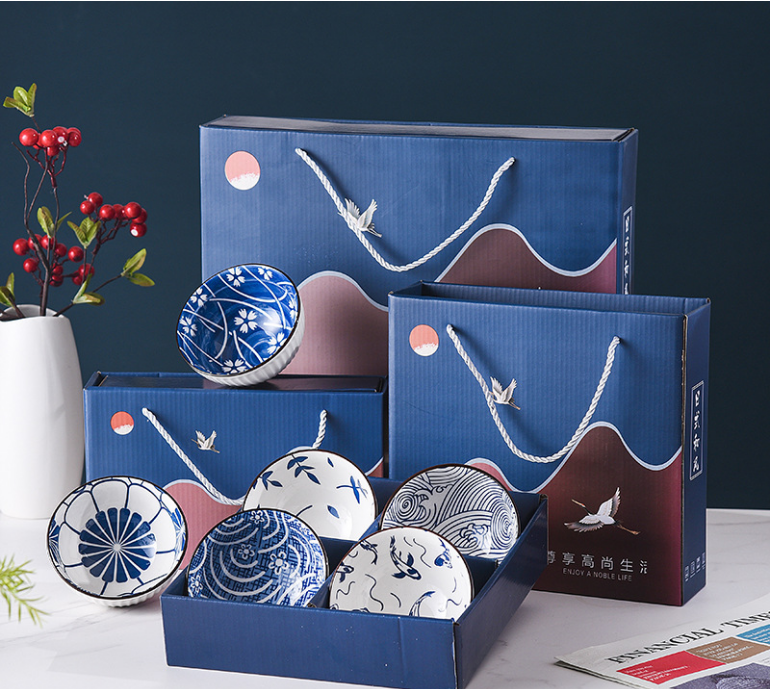 Bohemian Style Rice Bowl Porcelain Bowl Ceramic Bowl Mangkuk Keramik ...
