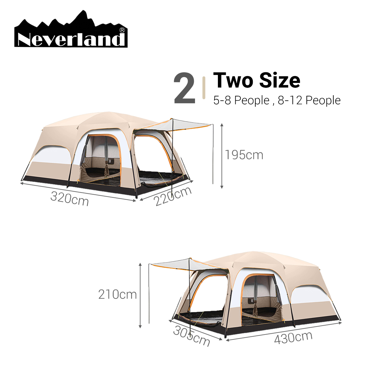 Khemah Camping Tent Waterproof Durable Khemah Outdoor Portable Besar ...
