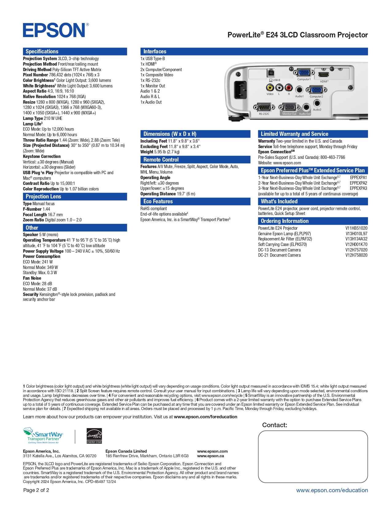 EPSON EB-E24 XGA 3600 LUMENS 3LCD PROJECTOR | Shopee Malaysia