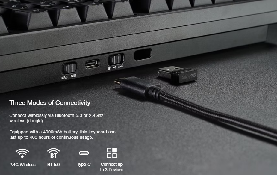 TECWARE ALLOY 75 FULL CNC ALUMINIUM METAL WIRELESS RGB MECHANICAL ...