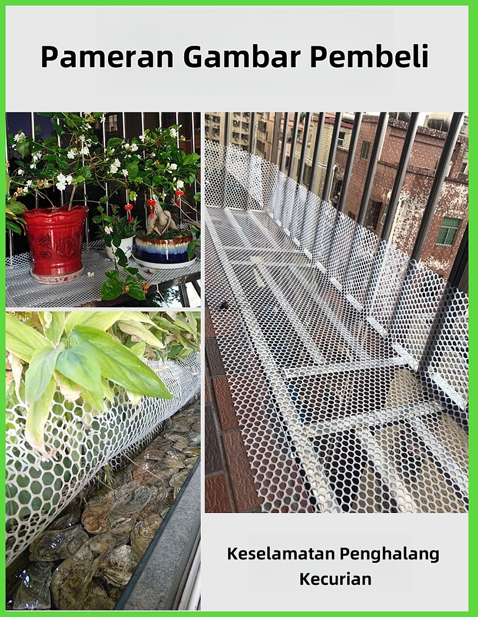 Jaring Pagar 0.5m/1m/2mWidth/Pet Proof Plastic Safety Net/Mesh Plastic ...