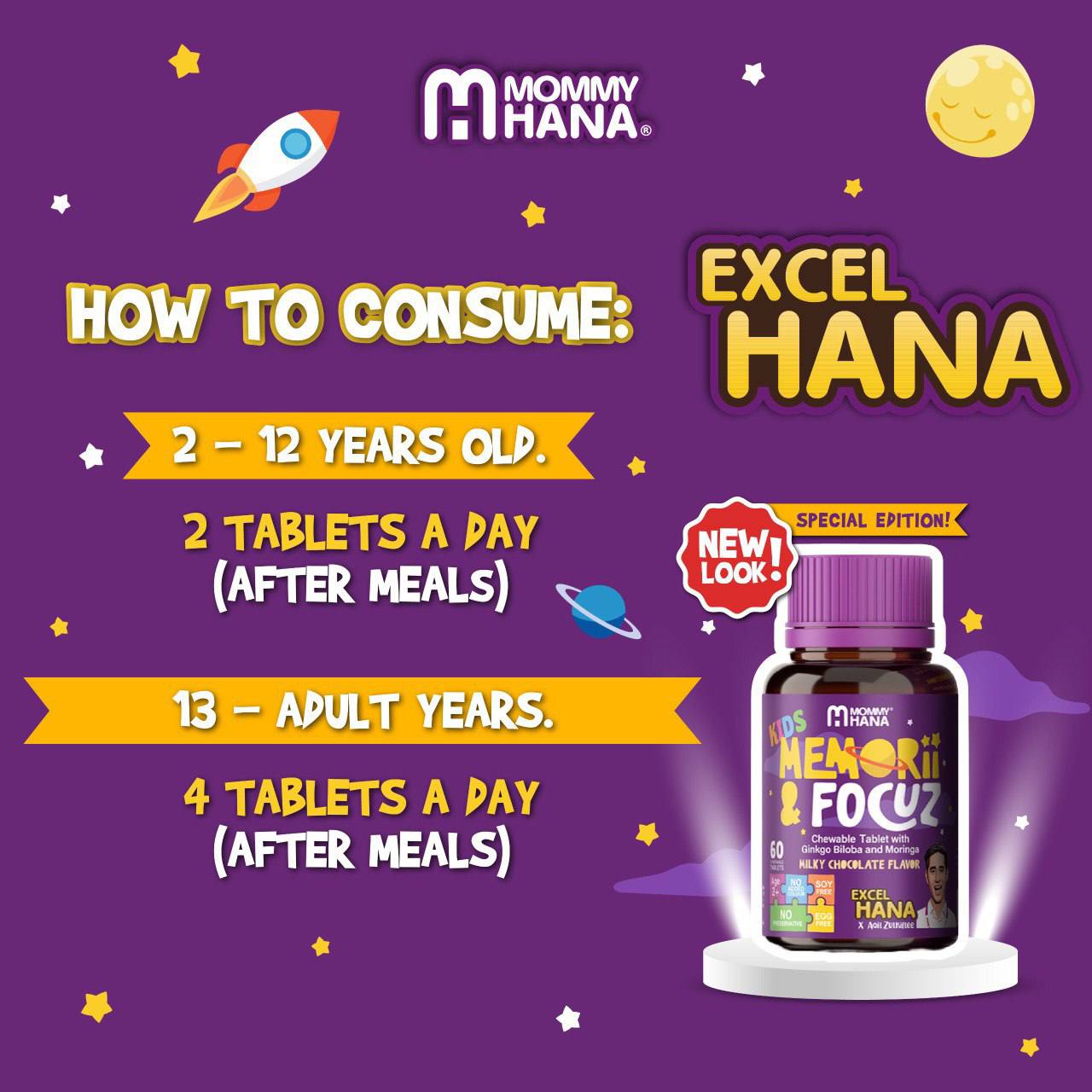 Mommyhana Excel Hana Emmune Original HQ Vitamin Minda Budak Vitamin C ...