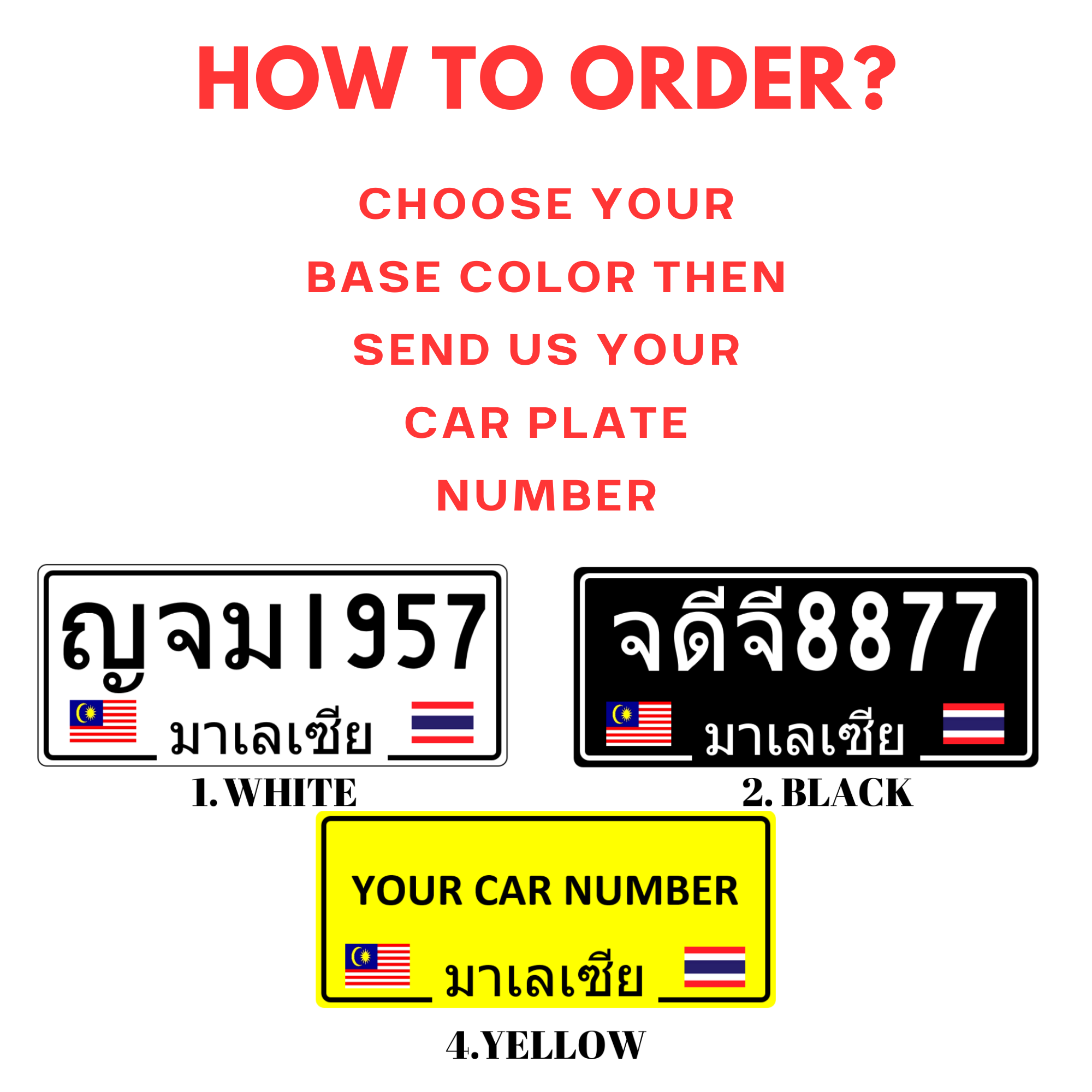 Custom Thailand Car Plate Sticker. Plate kereta Thailand. Nombor plat ...