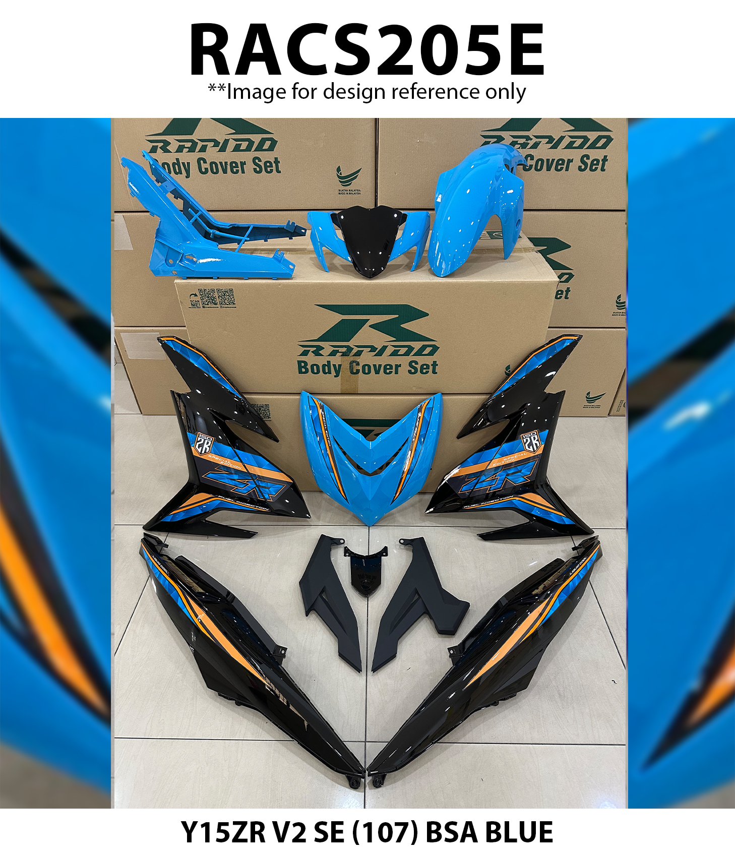 Yamaha Ysuku Y15zr V1 V2 SE (107) Red Blue Sticker Tanam Stripe Tanam ...