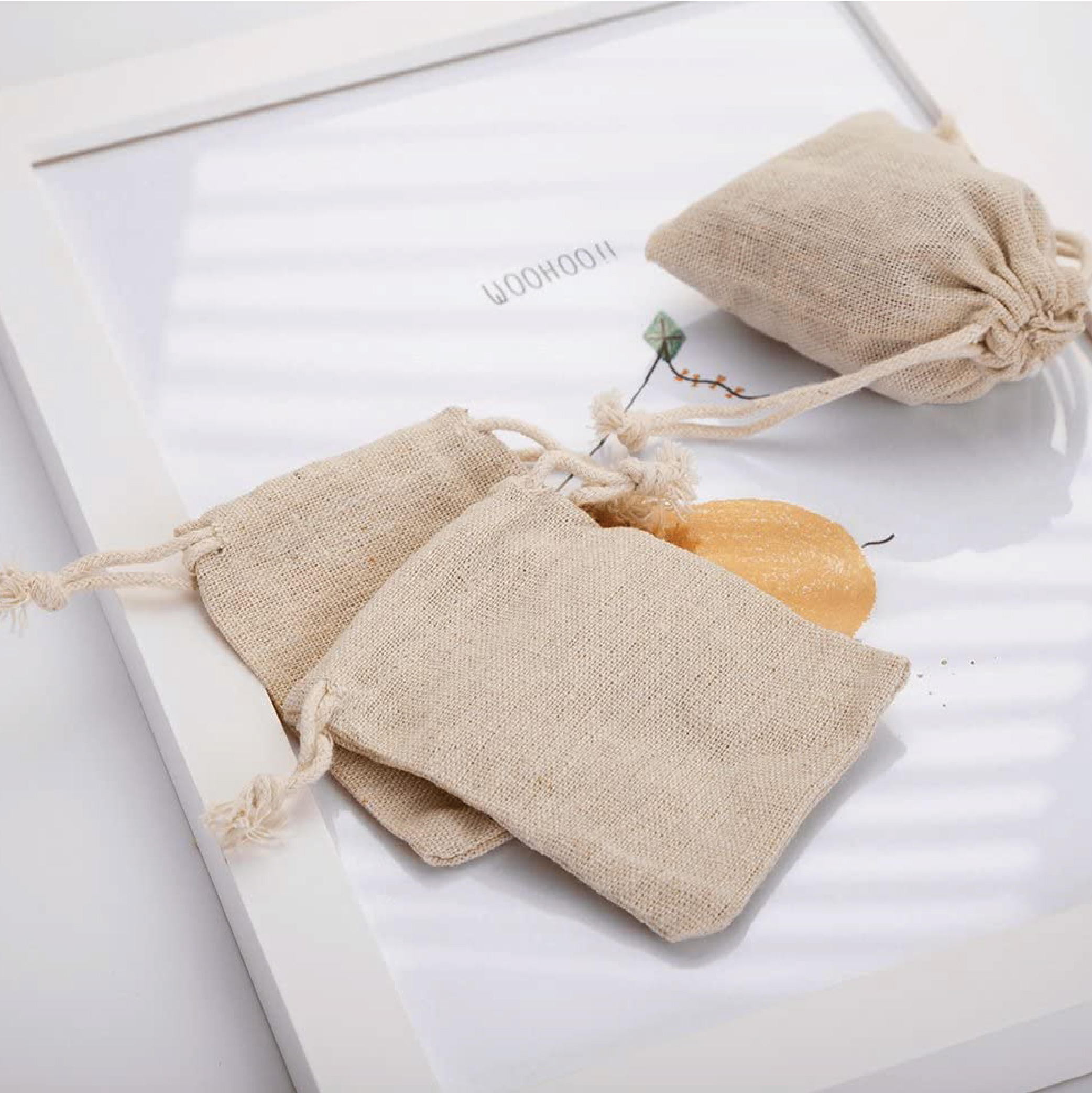 SEPUPU Pouch Drawstring Bag Jewelry Bag Doorgift Goodies Gift Bag Linen ...