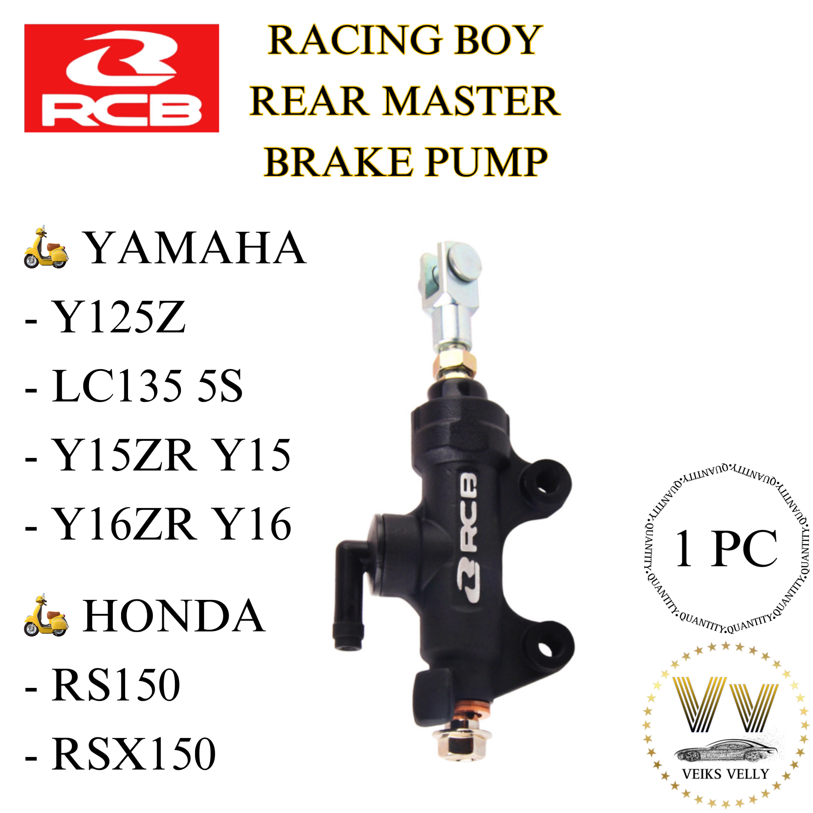 🛵 PAM BREK BELAKANG RCB RACING BOY REAR MASTER BRAKE PUMP YAMAHA Y125Z ...