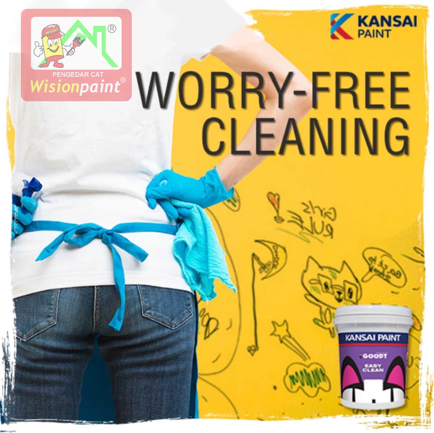( 5L ) KANSAI PAINT EASY CLEAN GOODY MID SHEEN FINISH / INTERIOR PAINT ...