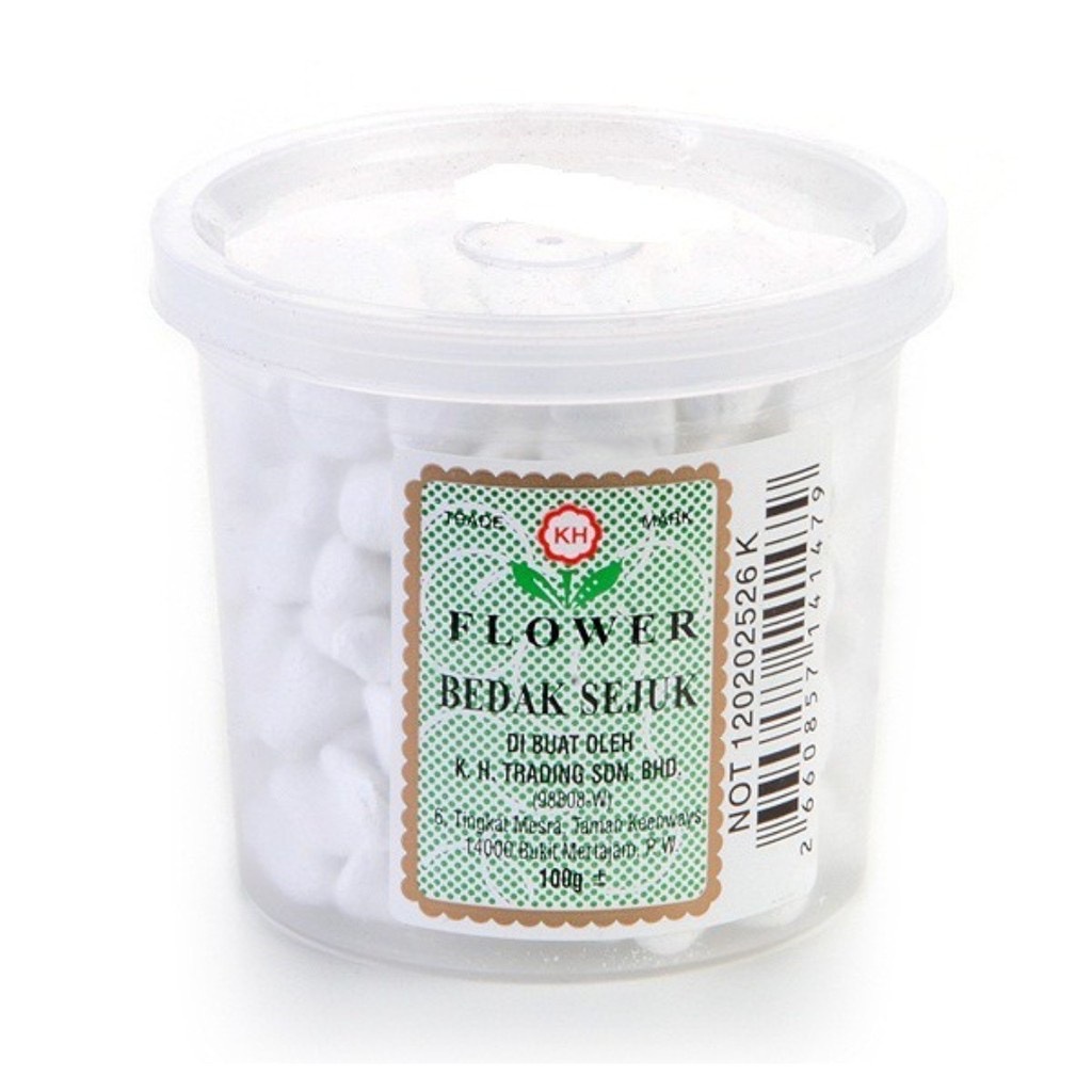 1 botol Flower Brand Bedak Sejuk 90g / KH Powder Bedak Sejuk Tradisi ...