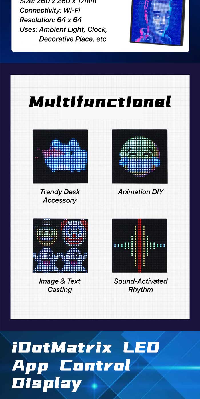 Divoom Pixoo-16 The All-In-One Pixel Art Informative 16x16 Programmable ...