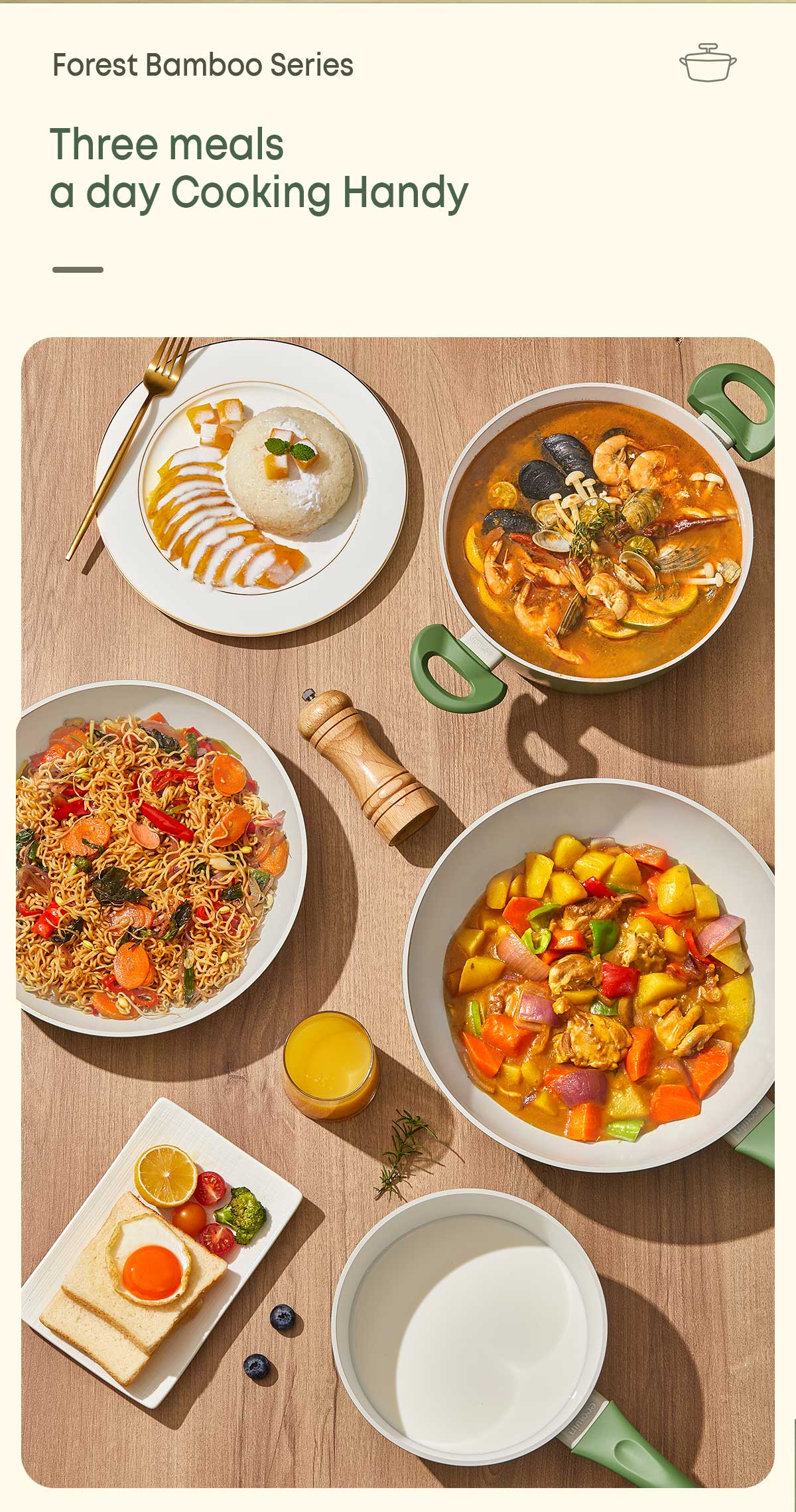 Ecowin Cookware Forest Series Non-Stick Frying Wok Pfoa-Free Suitable Induction Cookers Gas ...