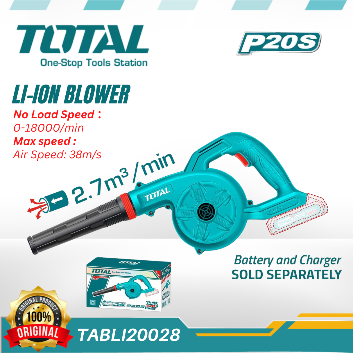 TOTAL TABLI20028 P20S 20V Li-ion Blower | Shopee Malaysia