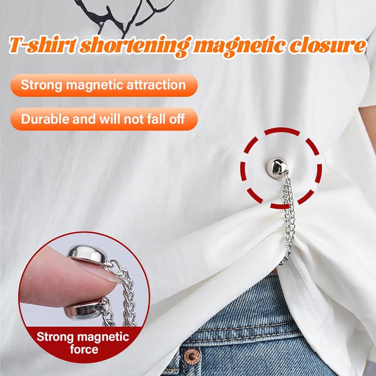 4Pc High-end Magnetic Suction Brooch Hem too Long Fixed Button Clothes ...