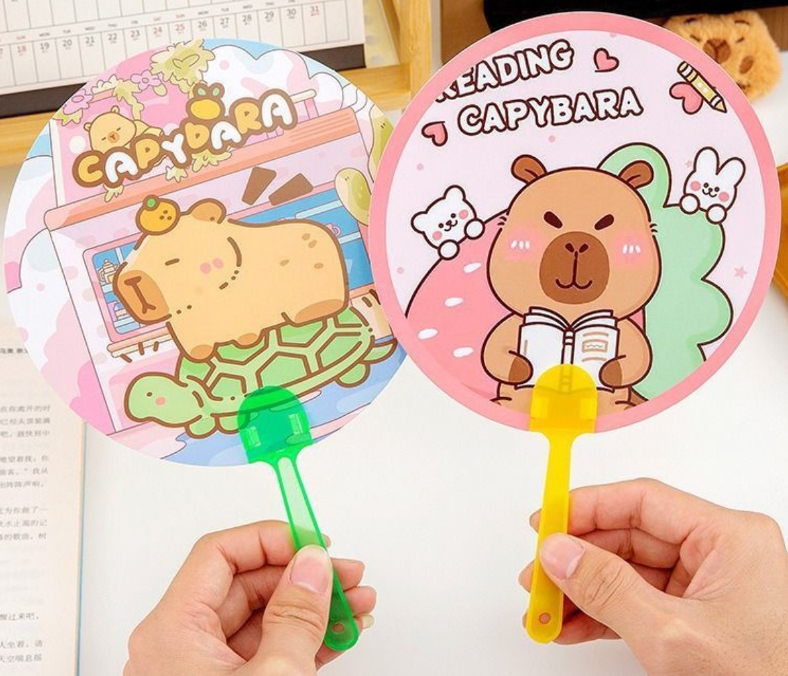 Capybara Creative Plastic Cartoon Small Fan Summer Student Child Mini ...