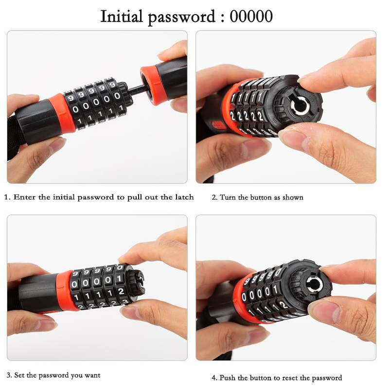 【M'sia Stock】Password chain lock Electric bicycle anti-theft motorcycle ...