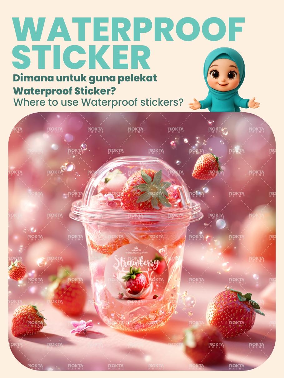 Waterproof Custom Sticker Printing | 7cm 8cm 9cm 10cm | 100/200/300pcs ...