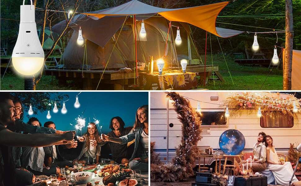 E27 LED Bulb USB C Rechargeable Bulb Battery Powered Bulb Touch Control ...