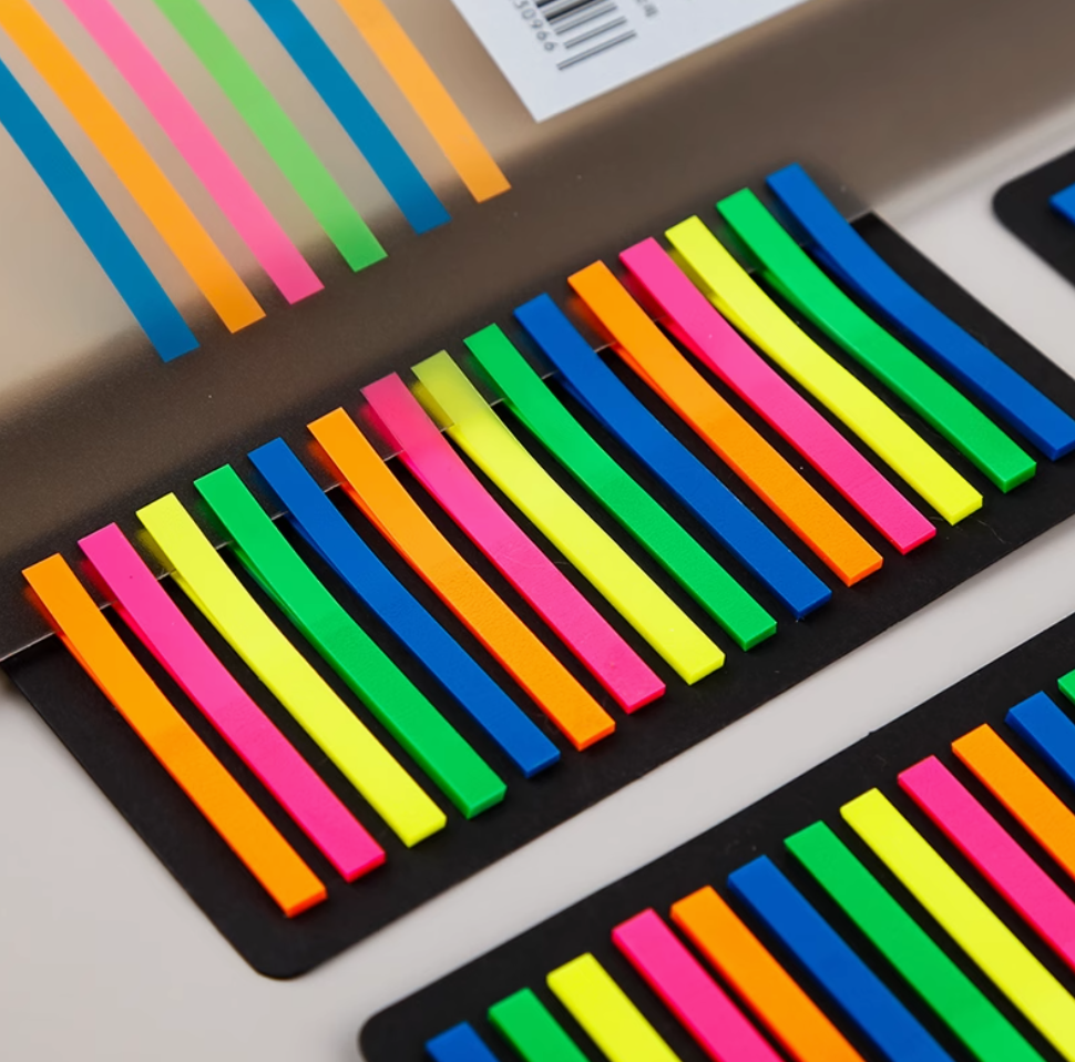 MEME Japan Daiso Rainbow Color Sticky Note Colorful Strip Note Marking ...