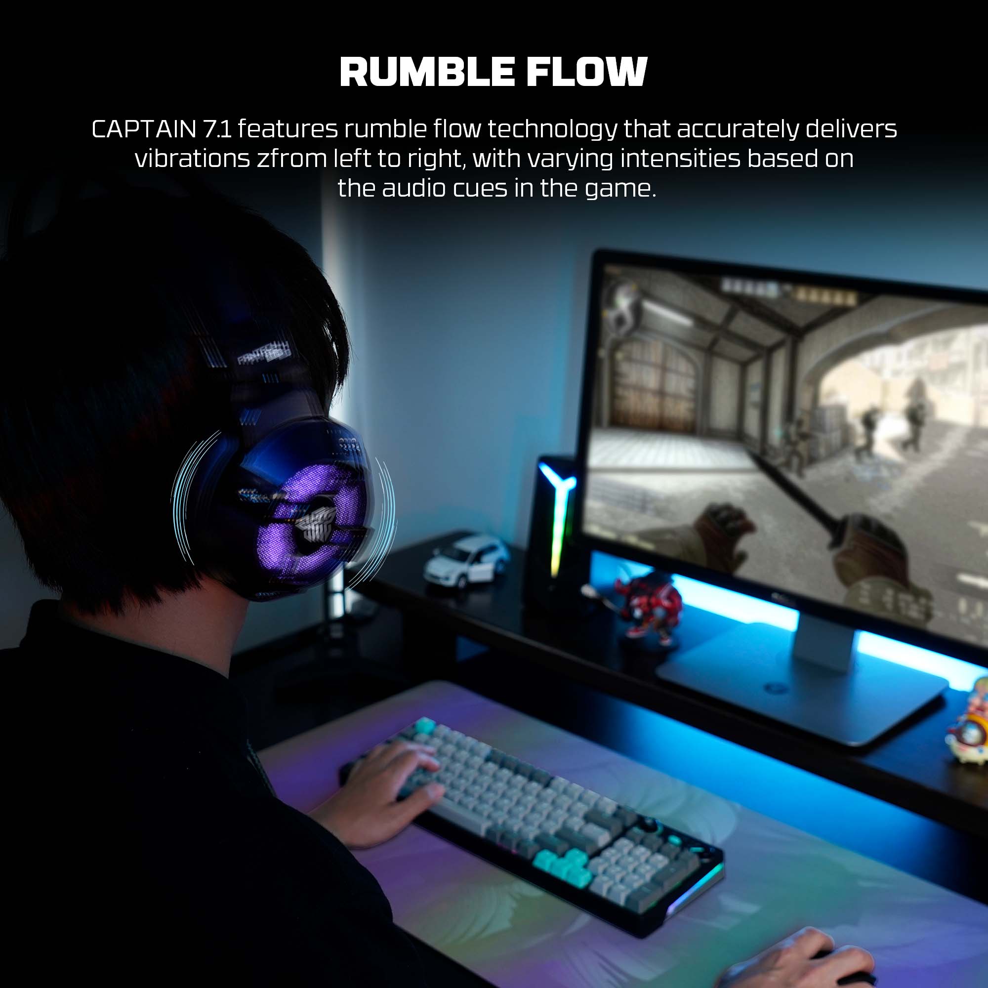 FANTECH HG11 Pro Vibration Virtual 7.1 Surround Sound Gaming Headset ...