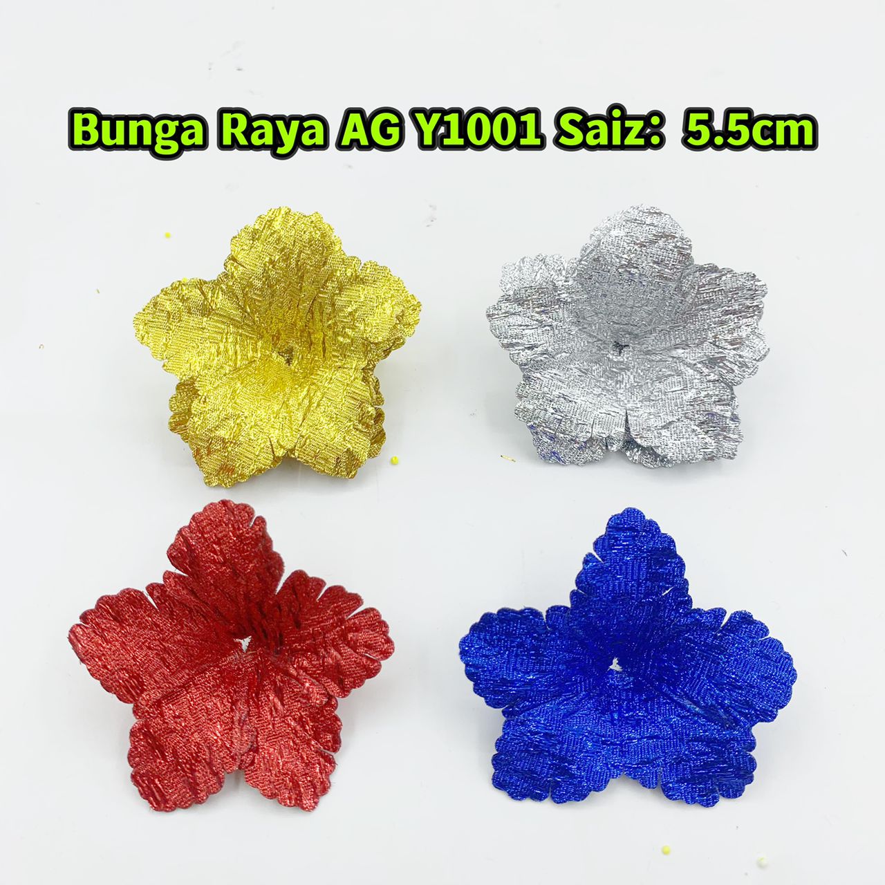 (10Pcs)Bunga Raya Hiasan/Bunga Emas/Bunga Silver/Bunga Merah/Bunga Biru ...