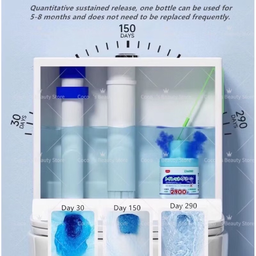 Japan UYIKU Toilet Flush Automatic Cleaner 2900 times马桶自动抗菌除臭清洁剂 99% ...