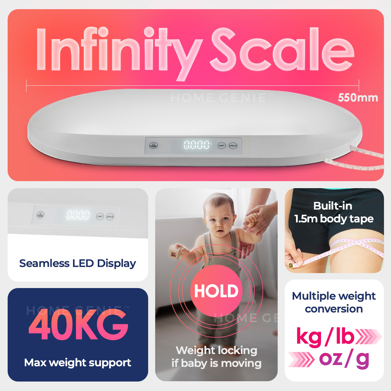 Digital Baby Weighing Scale Electronic High Precision Tare Weight 20KG ...