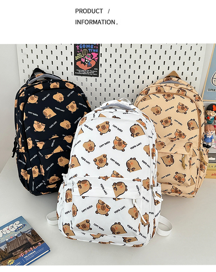 Cute Capybara School Bag beg sekolah perempuan Junior High School ...