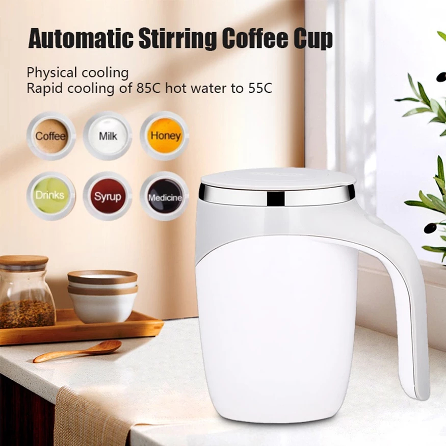 Stir Master Self-Stirring Mug – Rechargeable Magnetic Coffee Cup, 304 ...