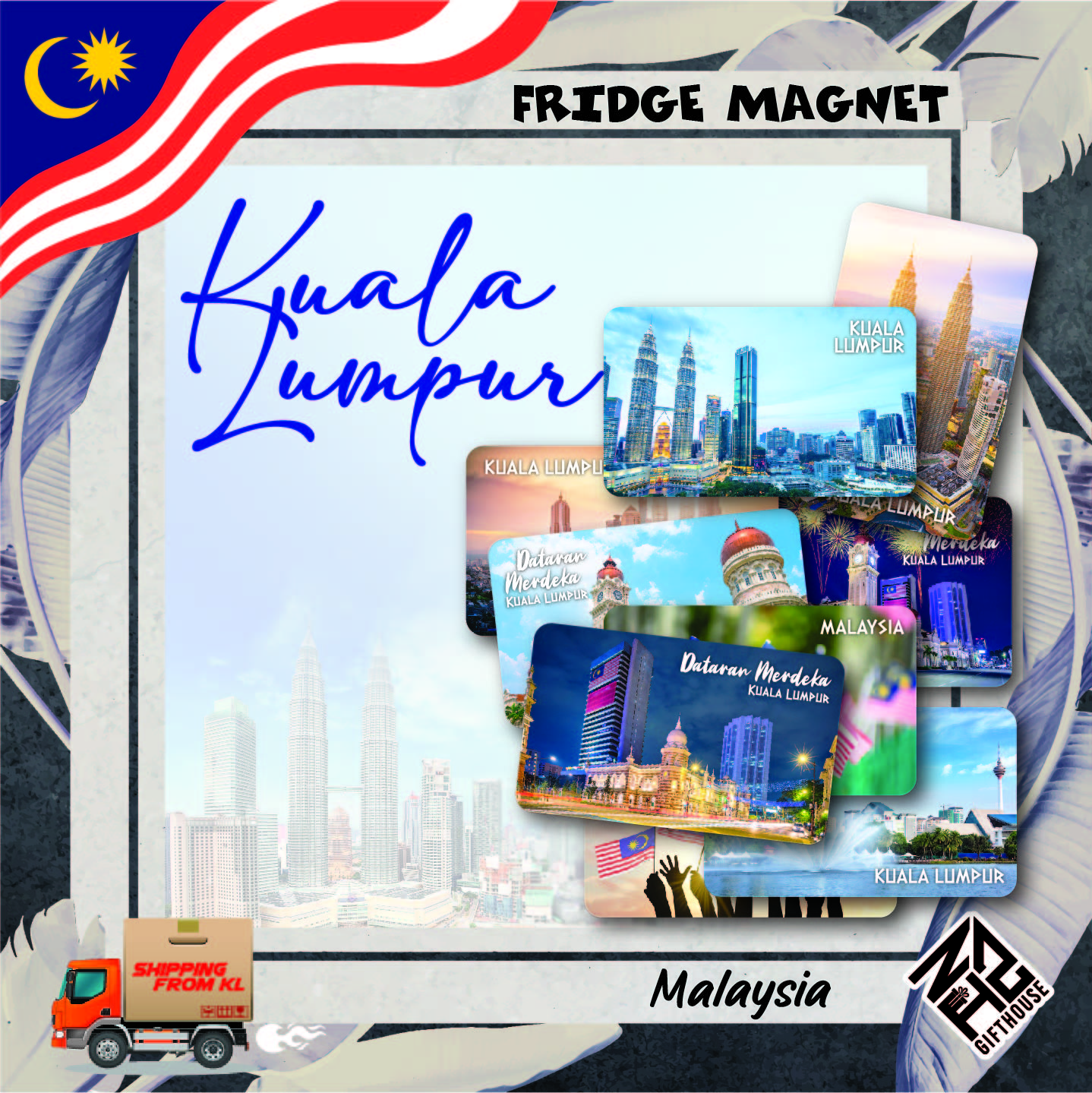 Malaysia Kuala Lumpur/KLCC/Dataran Merdeka Gift Souvenir Magnet Peti ...