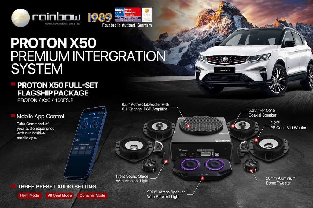 RAINBOW PROTON X50 FLAGSHIP OEM AUDIO SYSTEM FULL SET PLUG & PLAY ...