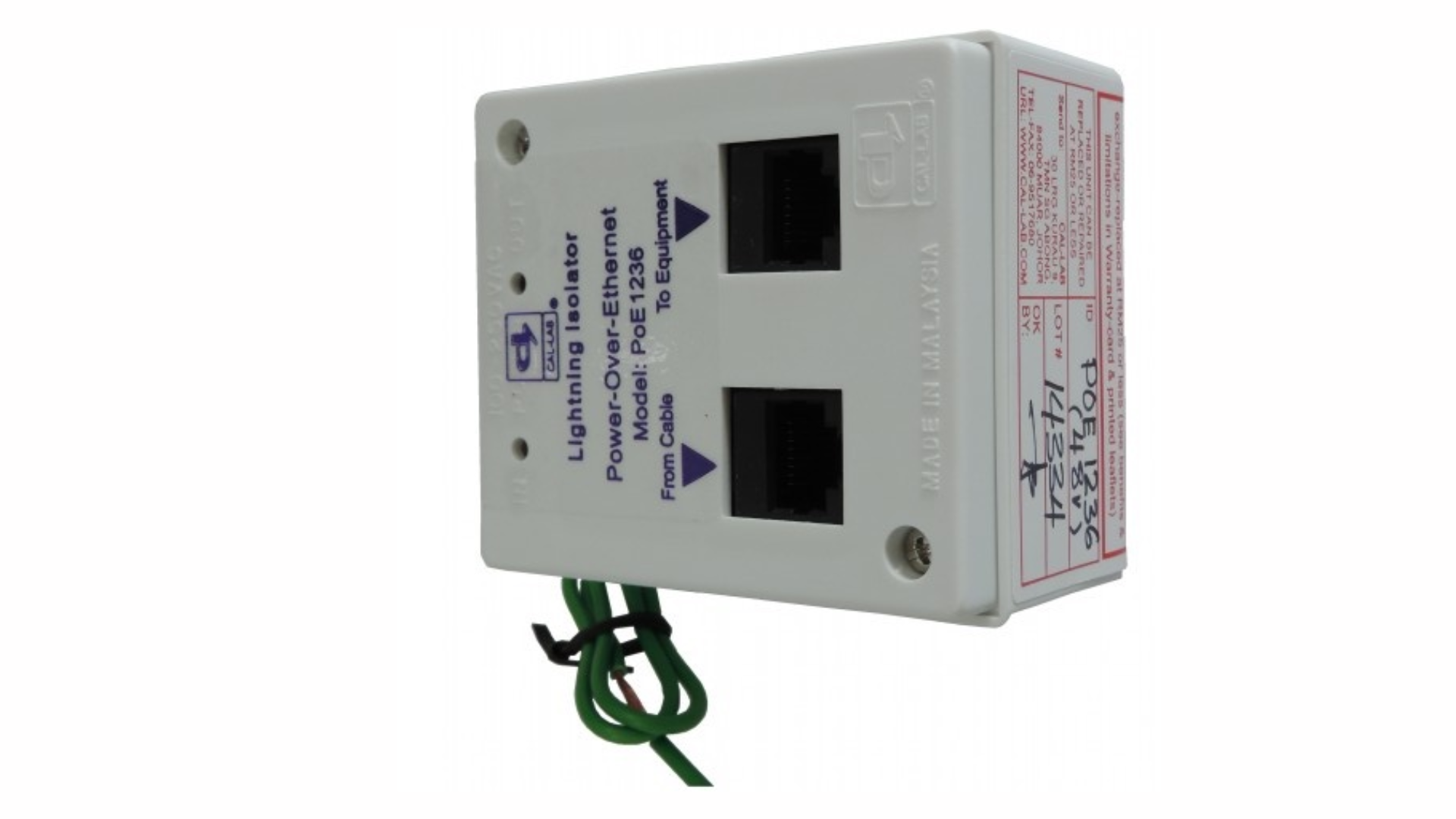 CAL-LAB Lightning Surge Isolator Protector For POE UTP LAN IP Network ...