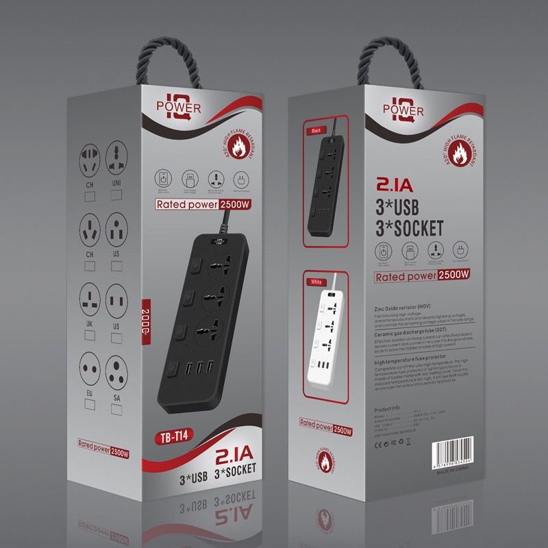 Universal Power Socket Extension (TB-T14) - High Efficiency USB Power ...