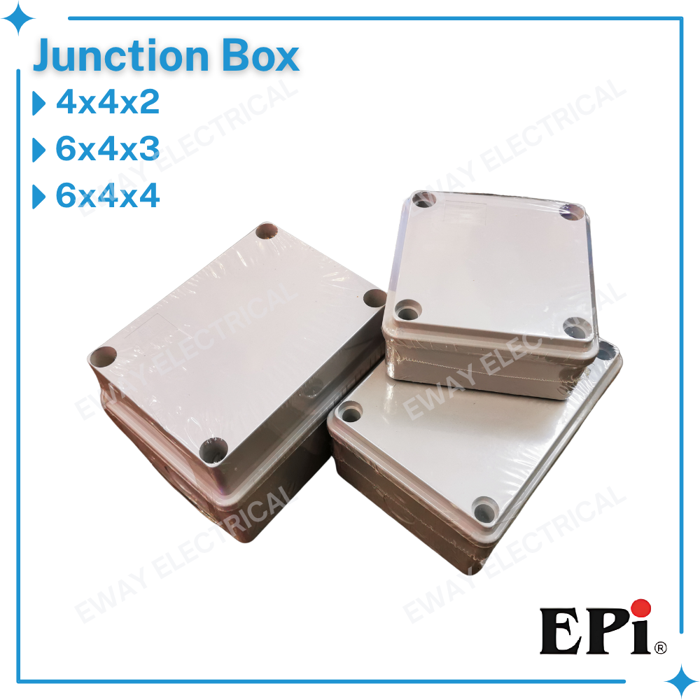 EPI Electrical PVC Junction Box 4x4x2/6x4x3/6x4x4 IP56 Outdoor ...