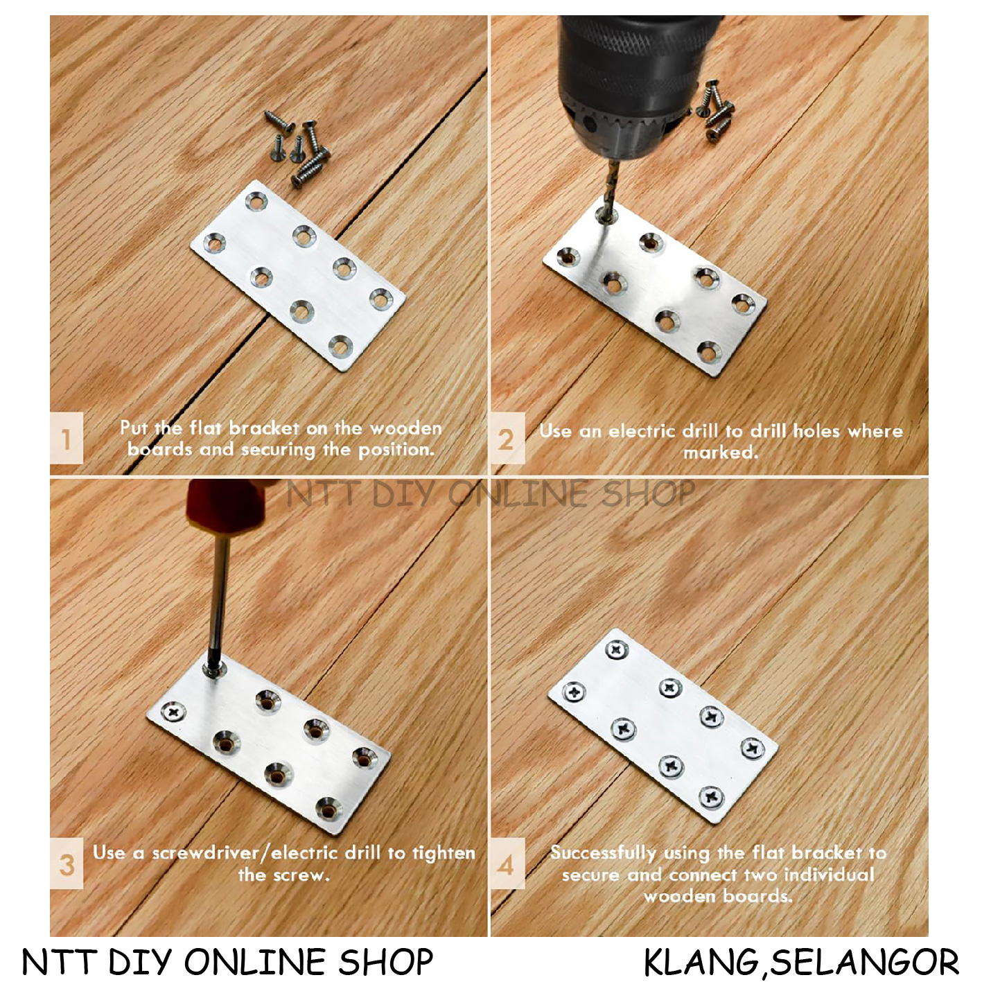 NTT DIY 75mm X 30mm X 2.0mm Straight Flat Bracket / Furniture Flat ...