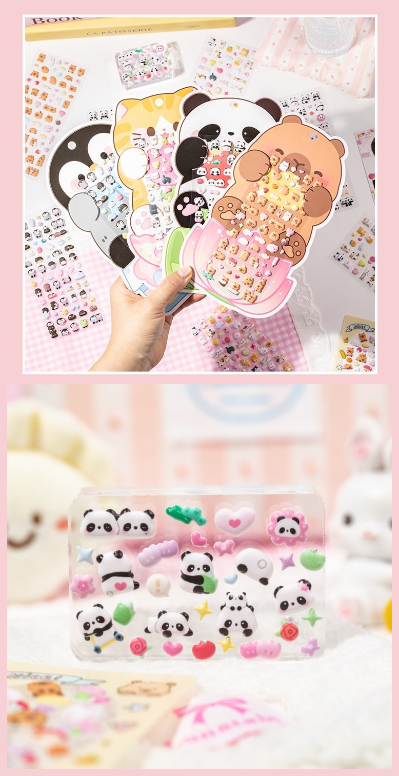 Kawaii Cute Animals 3D Puffy Foam Mini Stickers DIY Decorations Journal ...