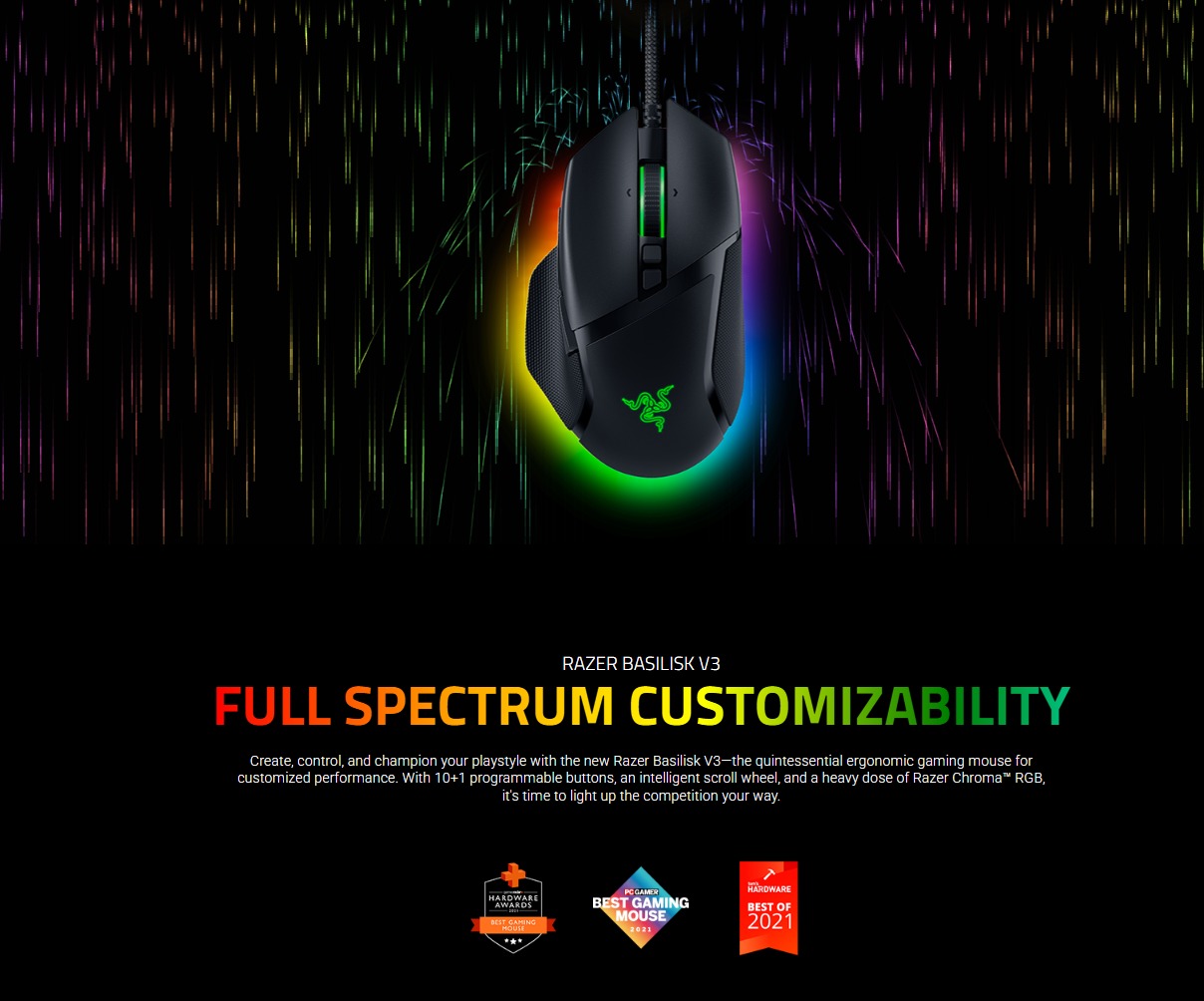 RAZER Basilisk V3 V3 Pro V3X HyperSpeed Wired Wireless RGB Gaming Mouse ...