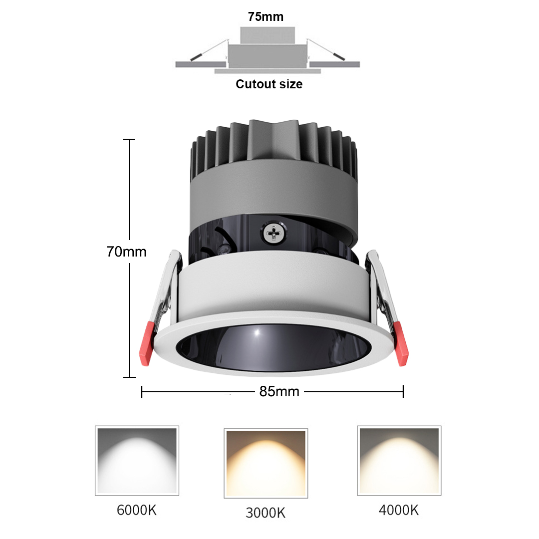 [Anti Glare] 12W LED Eye ball Recessed Spotlight LED Eyeball COB ...