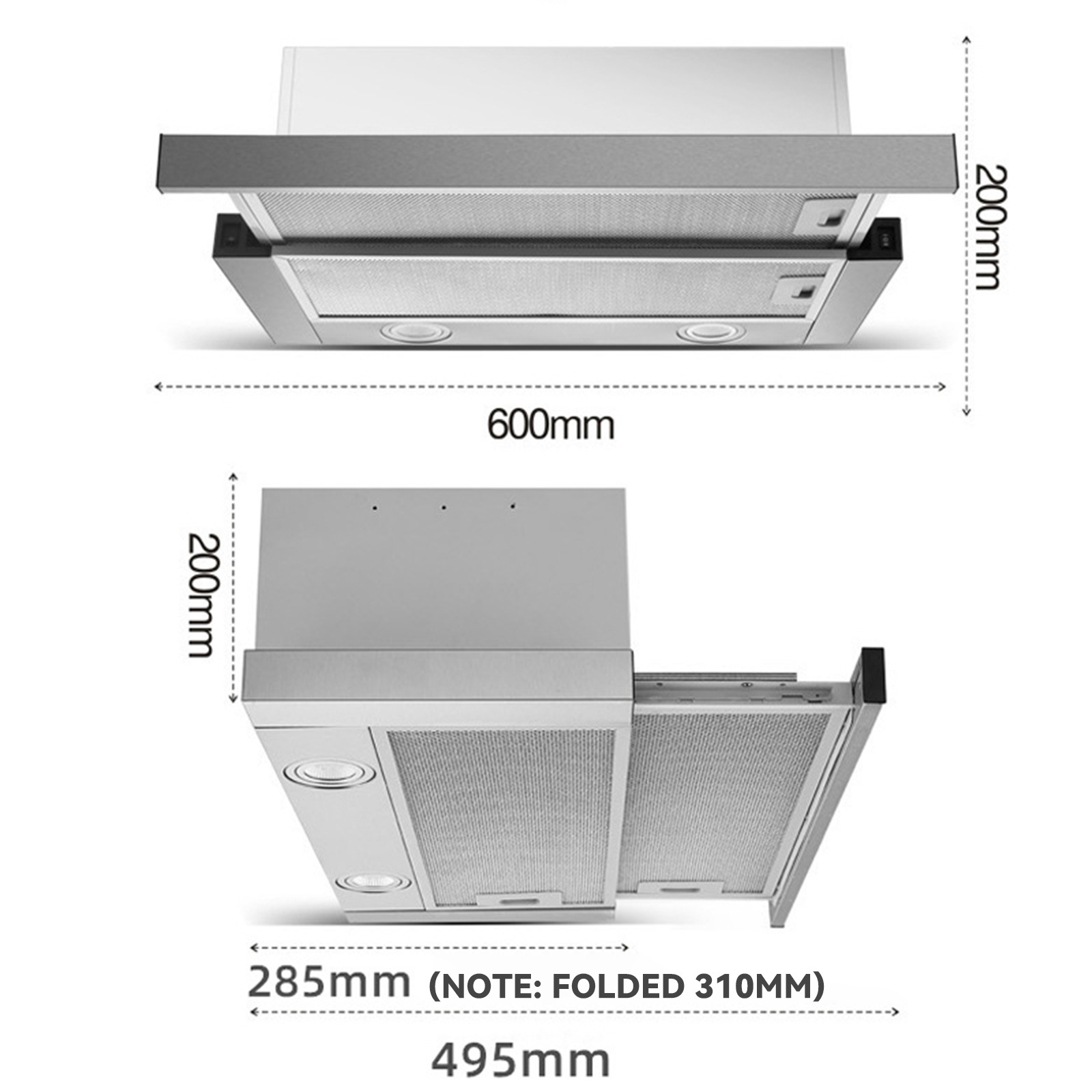 SUKINBO Telescopic Pull Out Powerful Kitchen Range Hood Ventilator ...