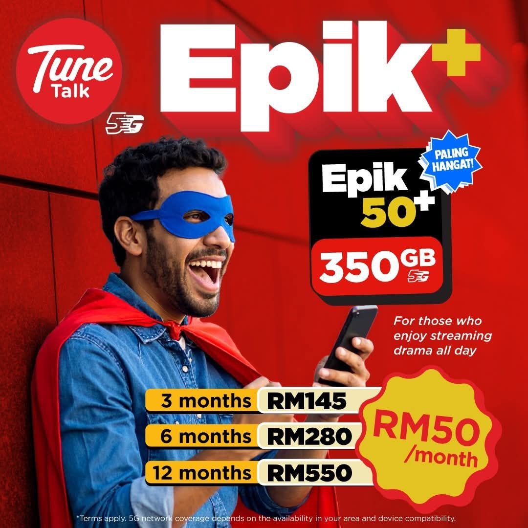 Simkad Tunetalk Epik+ | Tune Talk Sim Card High Speed 4G 5G Epik+50 ...