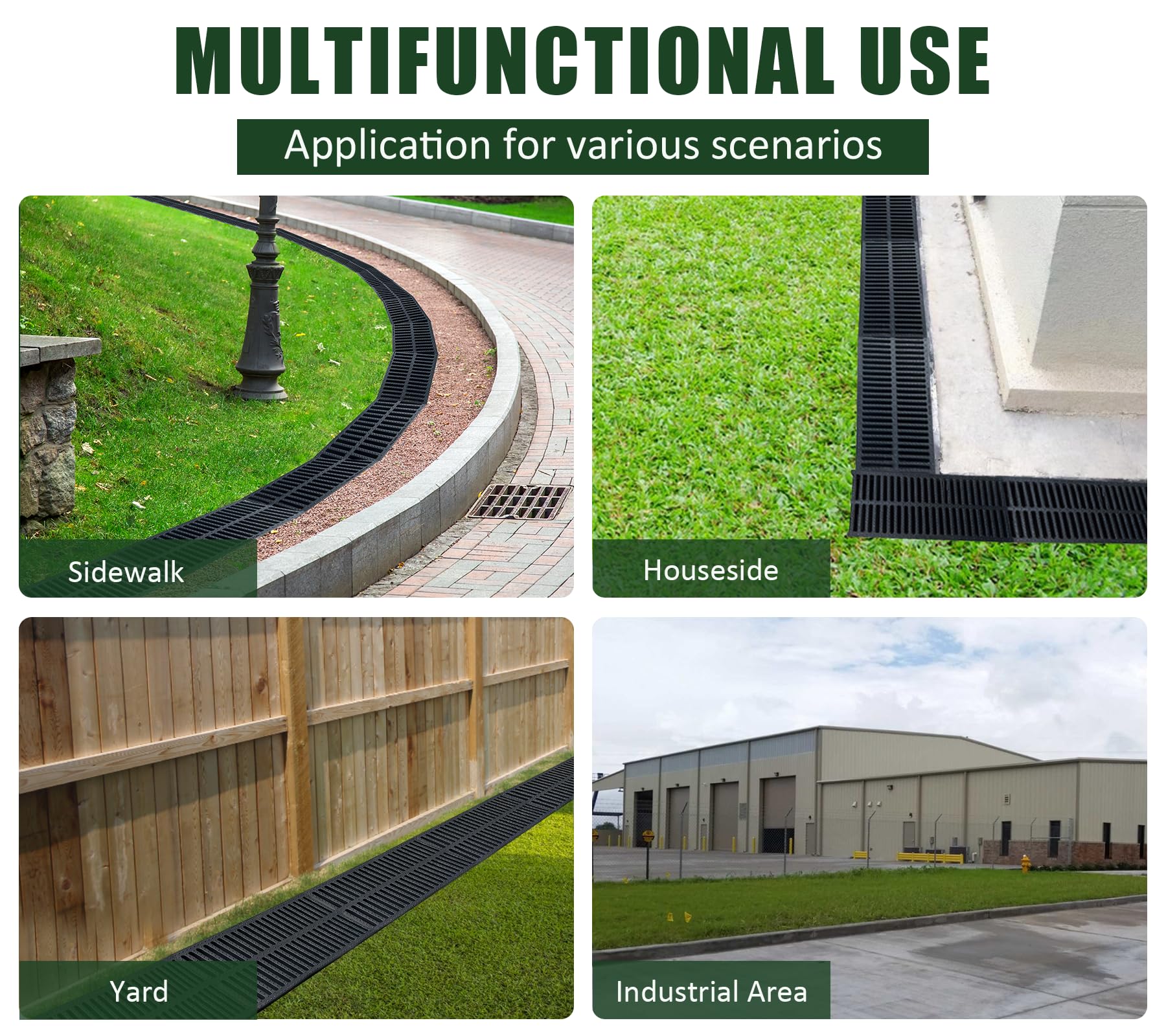 Drainage Trench Cover Ditch Cover 300*500mm Grid Rainwater Grate ...